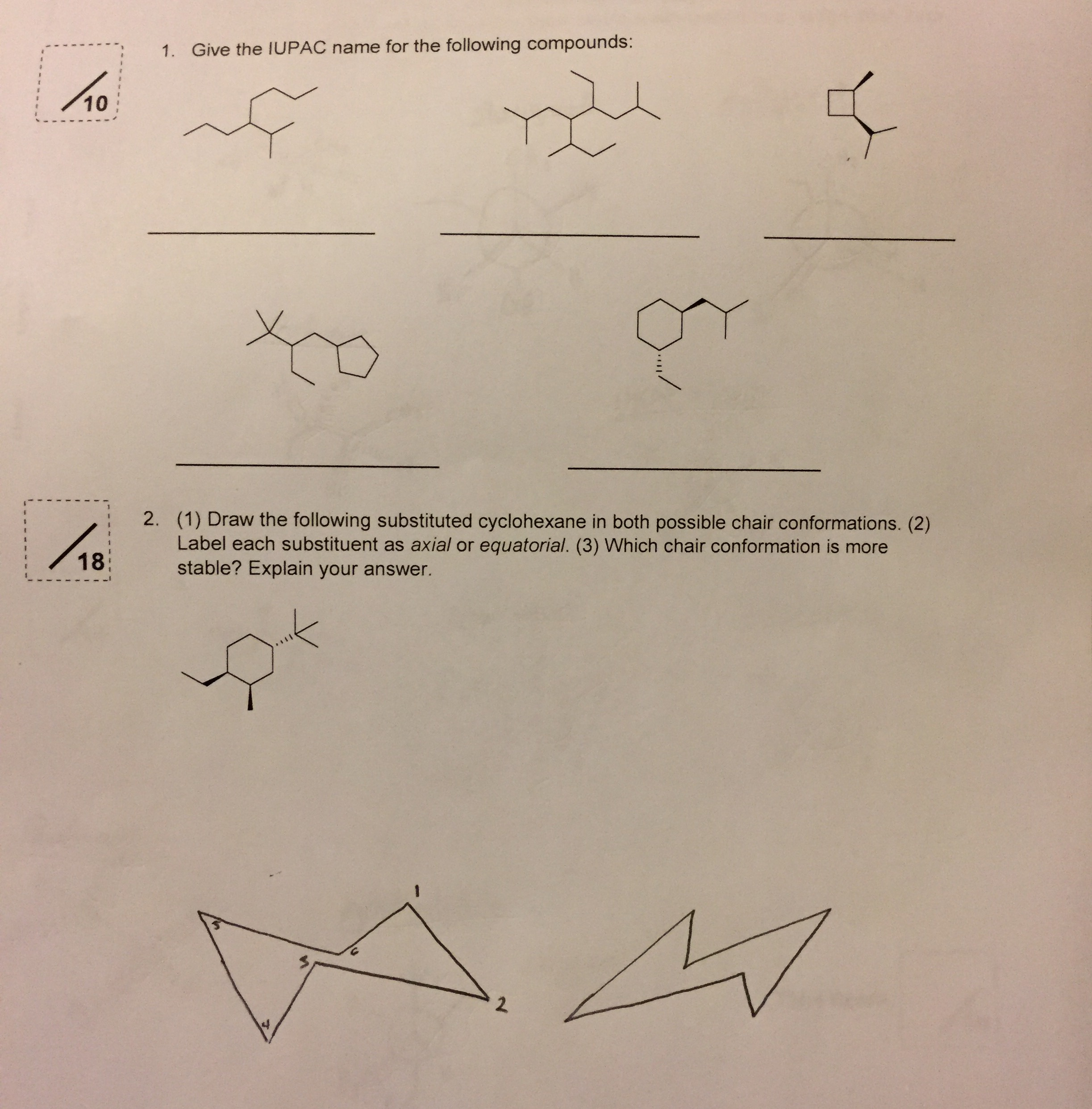 Solved Give the IUPAC name for the following compounds: | Chegg.com