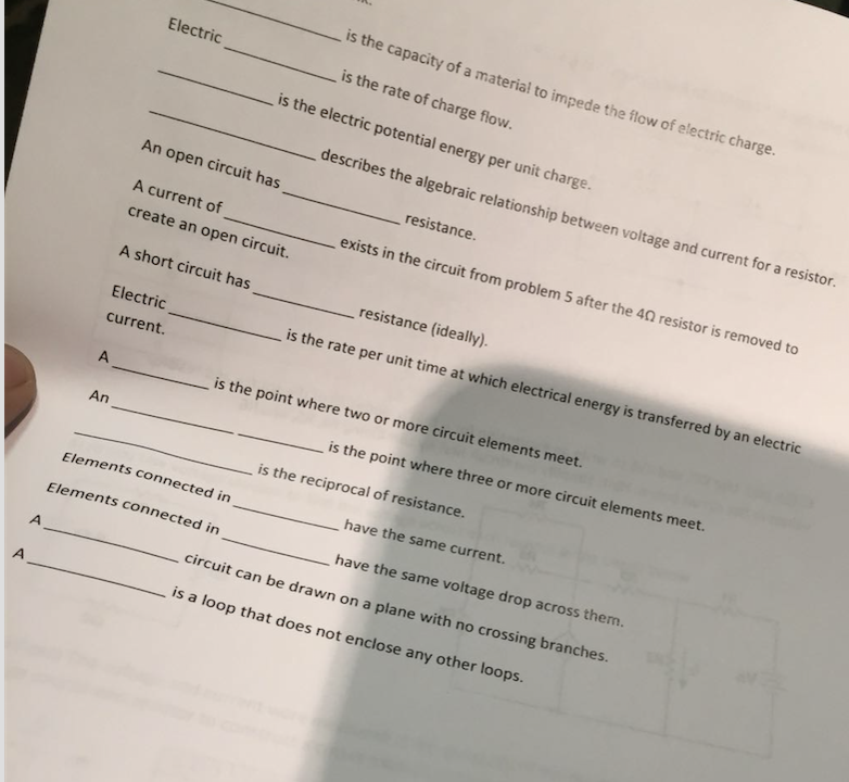 Solved Electric ________ is the rate of charge flow. | Chegg.com