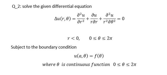 Solved Solve the given differential equation Delta u(r, | Chegg.com