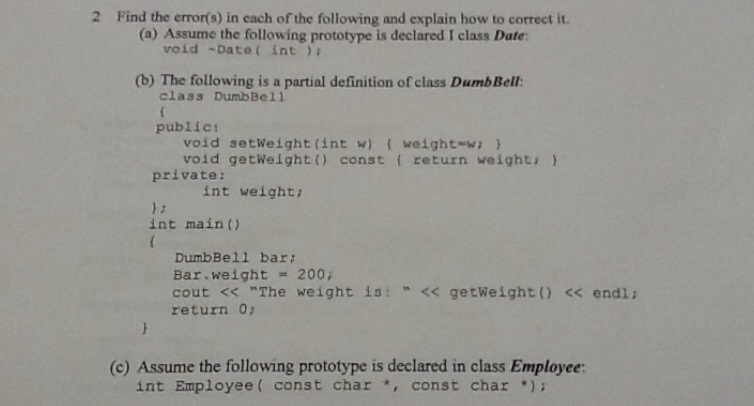 2 Find the error(s) in each of the following and | Chegg.com