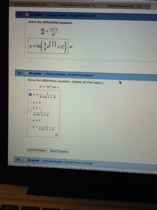 Solved Solve the differential equation. dy/dx = 2Squareroot | Chegg.com