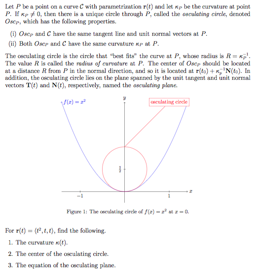 Let P be a point on a curve C with parametrization | Chegg.com