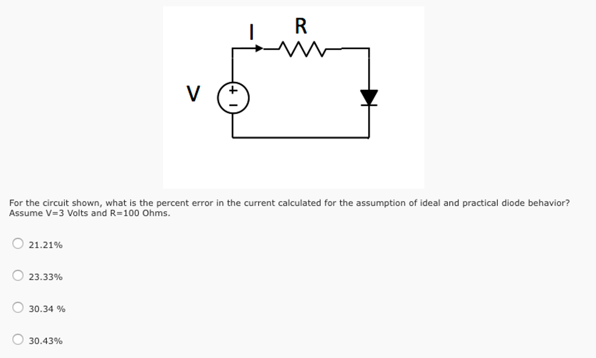 Solved For the circuit shown, what is the percent error in | Chegg.com