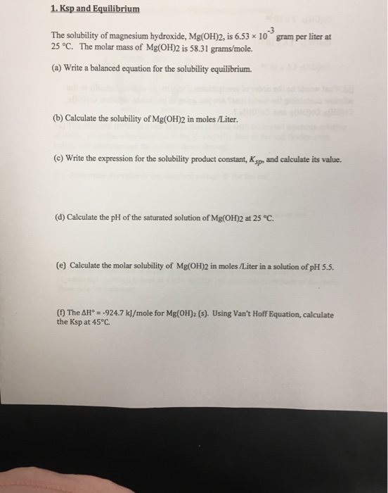 Solved A-FA. Write the balanced equation for the solubility | Chegg.com