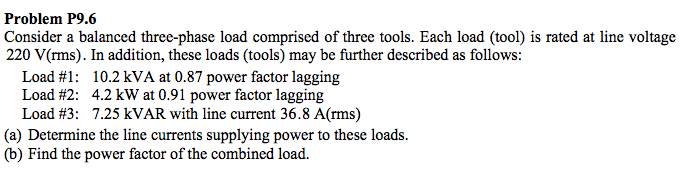 Solved Consider a balanced three-phase load comprised of | Chegg.com