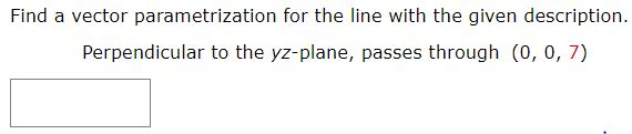 Solved Find a vector parametrization for the line with the | Chegg.com