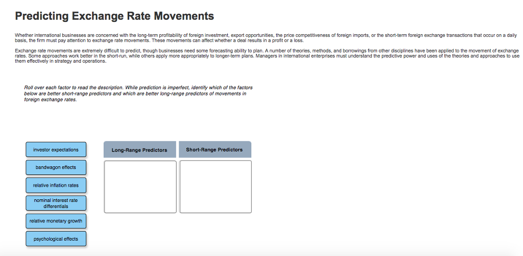 Solved Predicting Exchange Rate Movements Whether | Chegg.com
