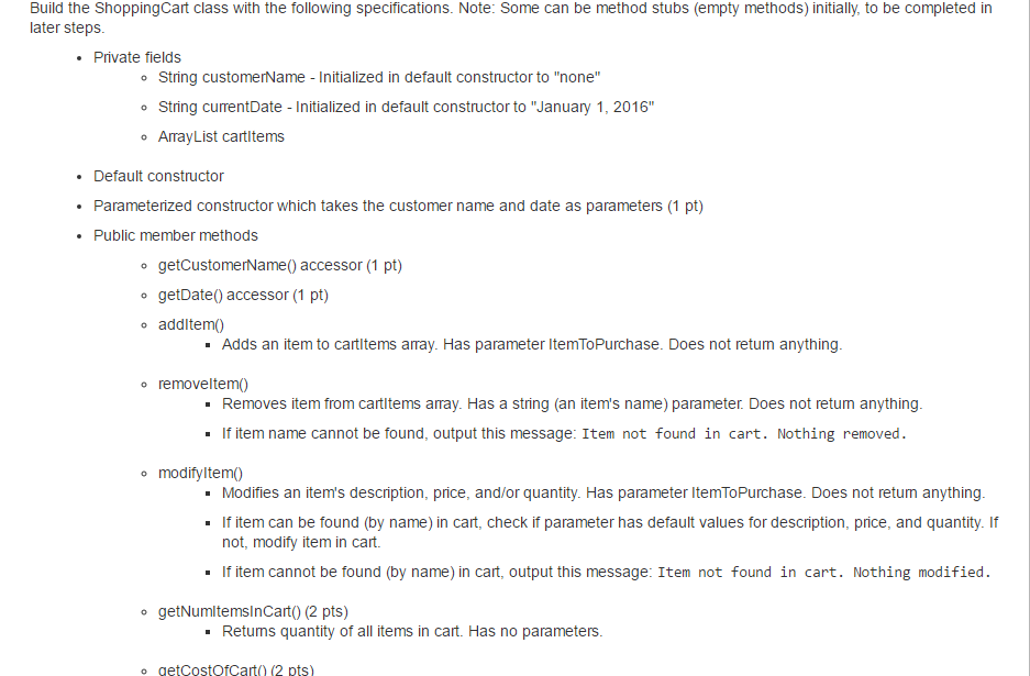 7.22 Program: Online shopping cart | Chegg.com