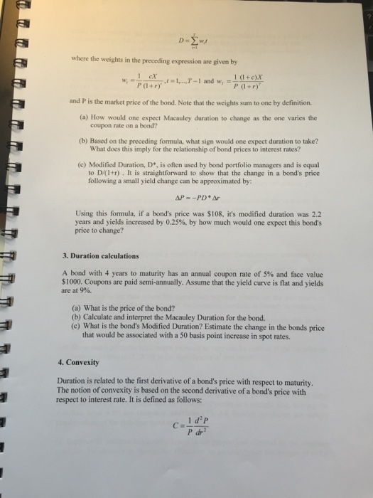 Solved Problem Set 2: Fixed Income Securities: Portfolio | Chegg.com