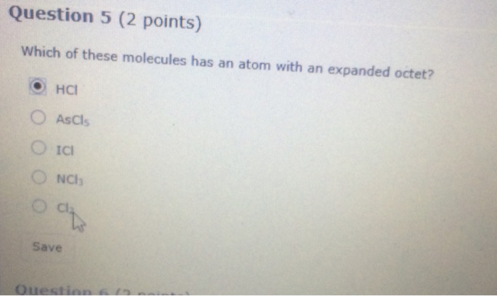 Solved Which of these molecules has an atom with an expanded | Chegg.com