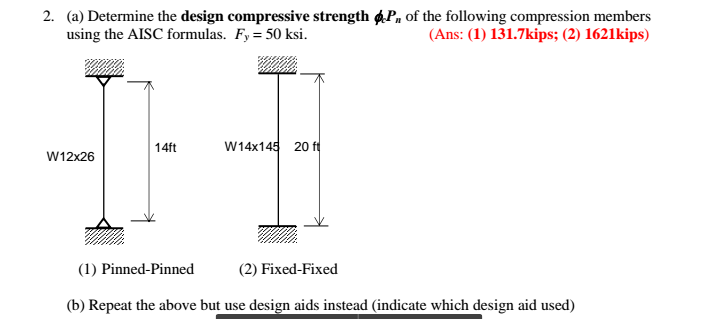 Solved (a) Determine the design compressive strength phi_C | Chegg.com