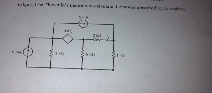 Solved Use Thevenin's theorem to calculate the power | Chegg.com