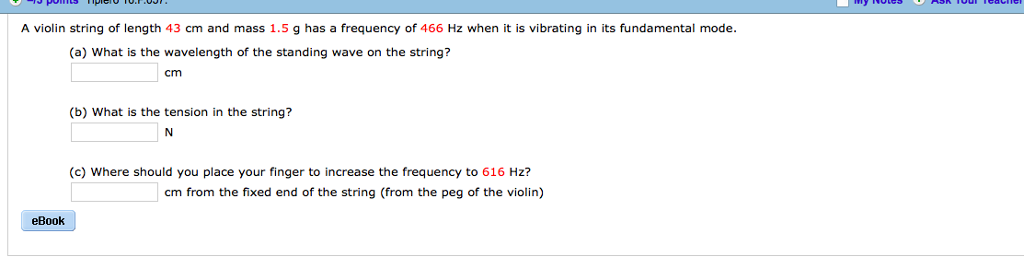 Solved A violin string of length 43 cm and mass 1.5 g has a | Chegg.com