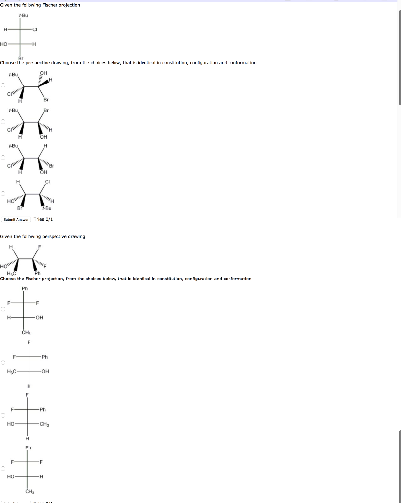 Solved i) Given the following Fischer projection: Choose | Chegg.com