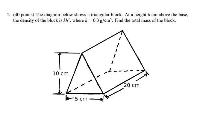 Solved The diagram below shows a triangular block. At a | Chegg.com