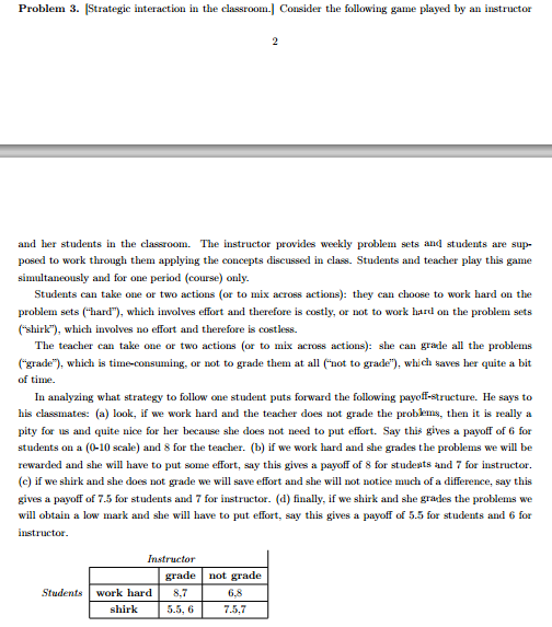 Economics, Microeconomics, Game theory, Nash | Chegg.com