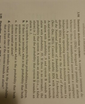 Solved Intrusion detection systems. A computer intrusion | Chegg.com