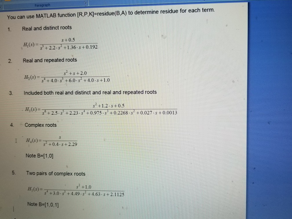 Solved Paragraph You can use MATLAB function | Chegg.com