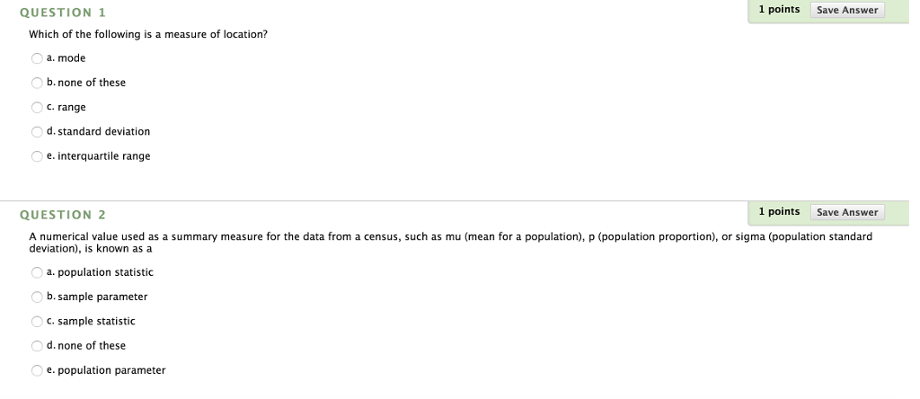 Solved Which of the following is a measure of location? a. | Chegg.com