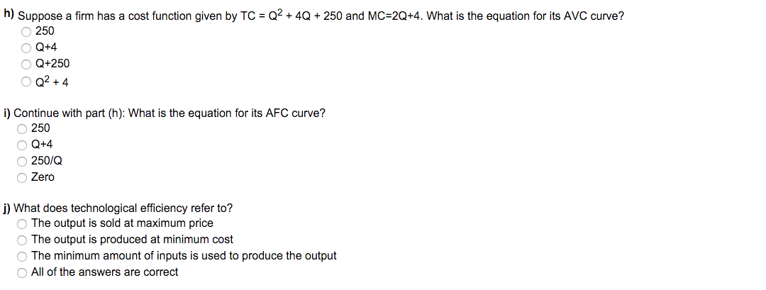 Solved Suppose a firm has a cost function given by TC = Q^2 | Chegg.com