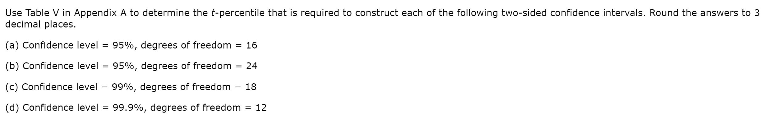 Solved Use Table V in Appendix A to determine the | Chegg.com