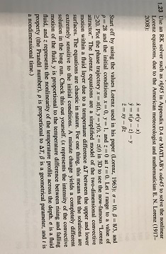 1.23 Use an RK solver such as rkf45 in Appendix D.4 | Chegg.com