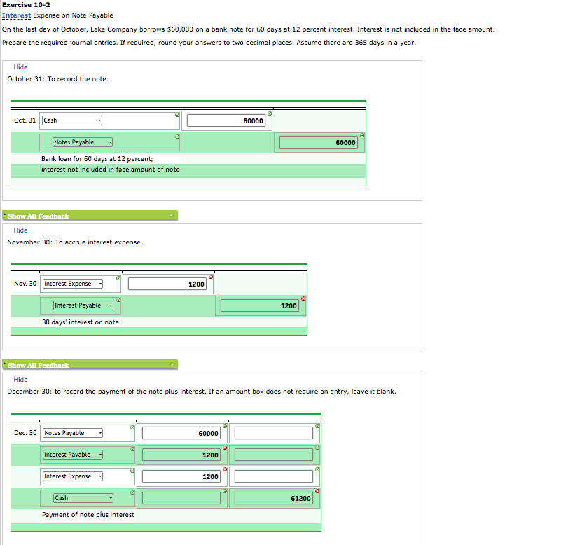 Solved Interest Expense on Note Payable On the last day | Chegg.com