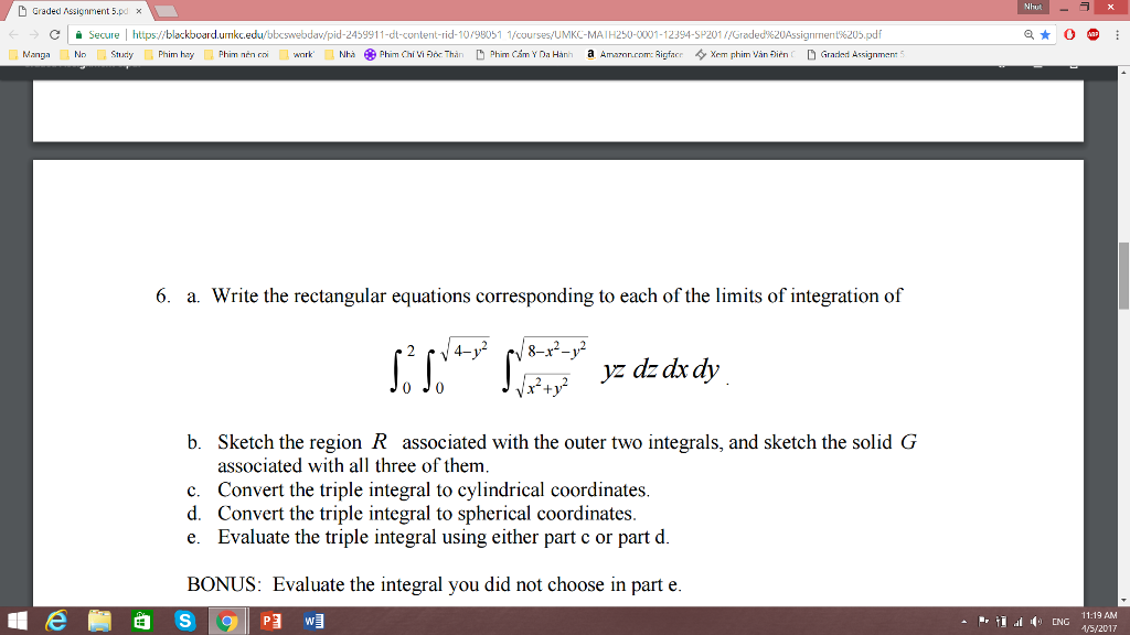 Solved D graded Assignment 5.pd x C Secure I //blackboard u | Chegg.com