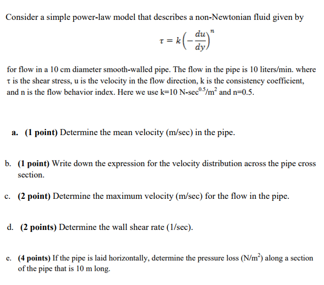 Solved Consider a simple power-law model that describes a | Chegg.com