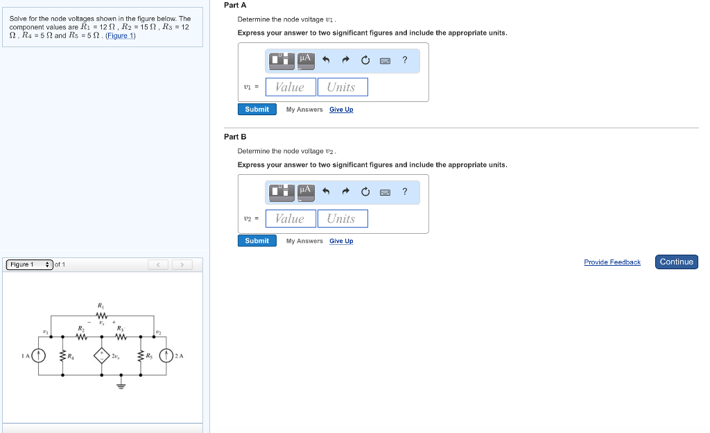 Solved Part A Solve for the node voltages shown in the | Chegg.com