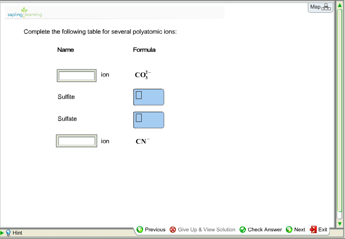 Solved Complete the following table for several polyatomic | Chegg.com