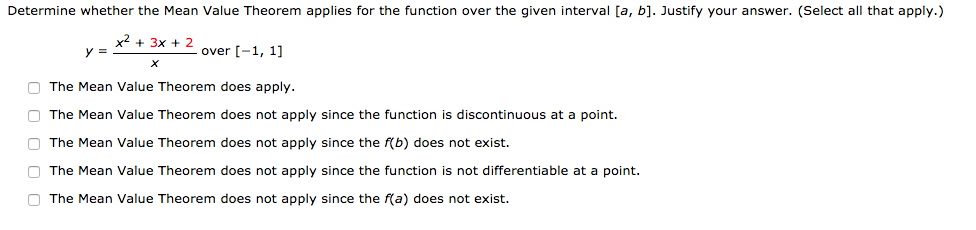 Solved Determine whether the Mean Value Theorem applies for | Chegg.com