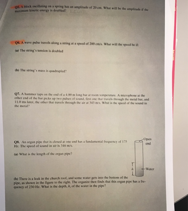 Solved A block oscillating on a spring has an amplitude of | Chegg.com
