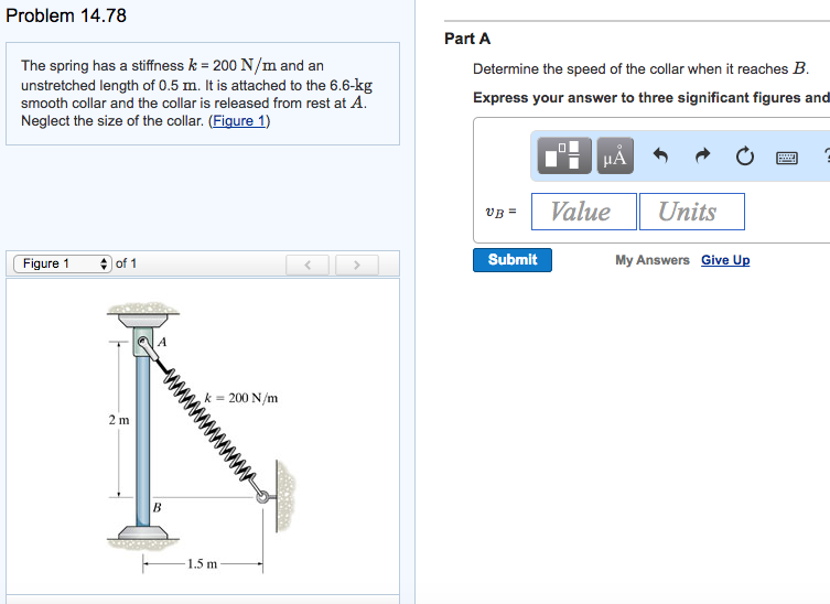 Solved The spring has a stiffness k = 200 N/m and an | Chegg.com