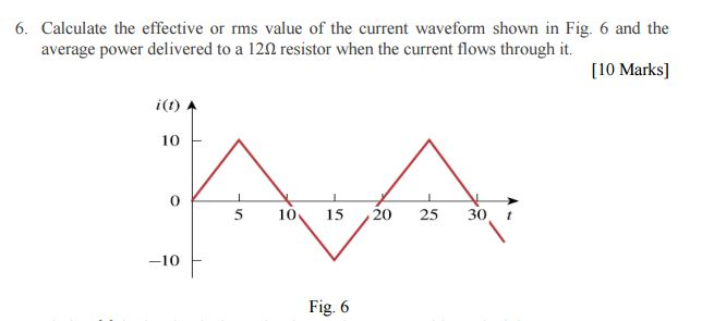 Solved Calculate the effective or rms value of the current | Chegg.com