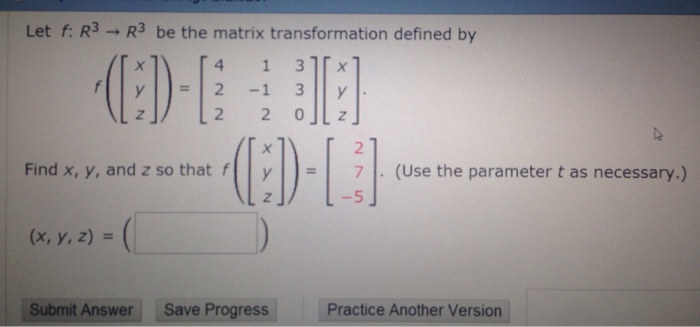 Solved Let f: R3 R3 be the matrix transformation defined by | Chegg.com