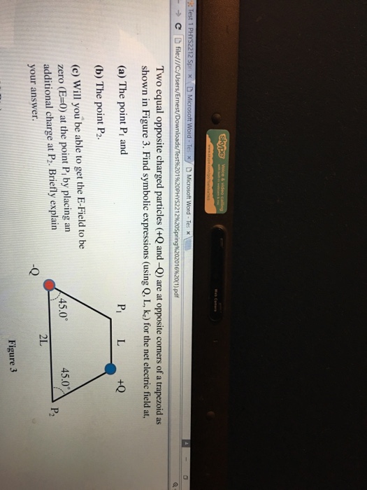 Solved Two equal opposite charged particles (+Q and -Q) are | Chegg.com