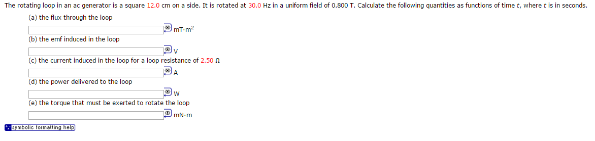 Solved The rotating loop in an ac generator is a square 12.0 | Chegg.com