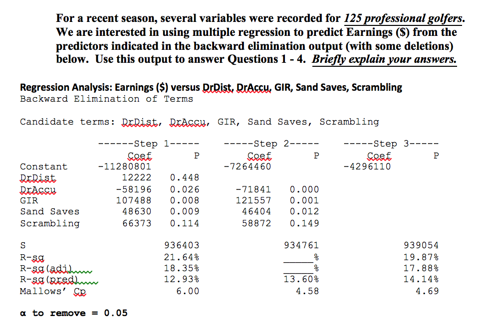 For a recent season, several variables were recorded | Chegg.com