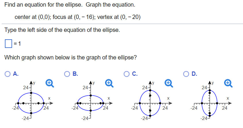 Solved Find an equation for the ellipse. Graph the equation | Chegg.com
