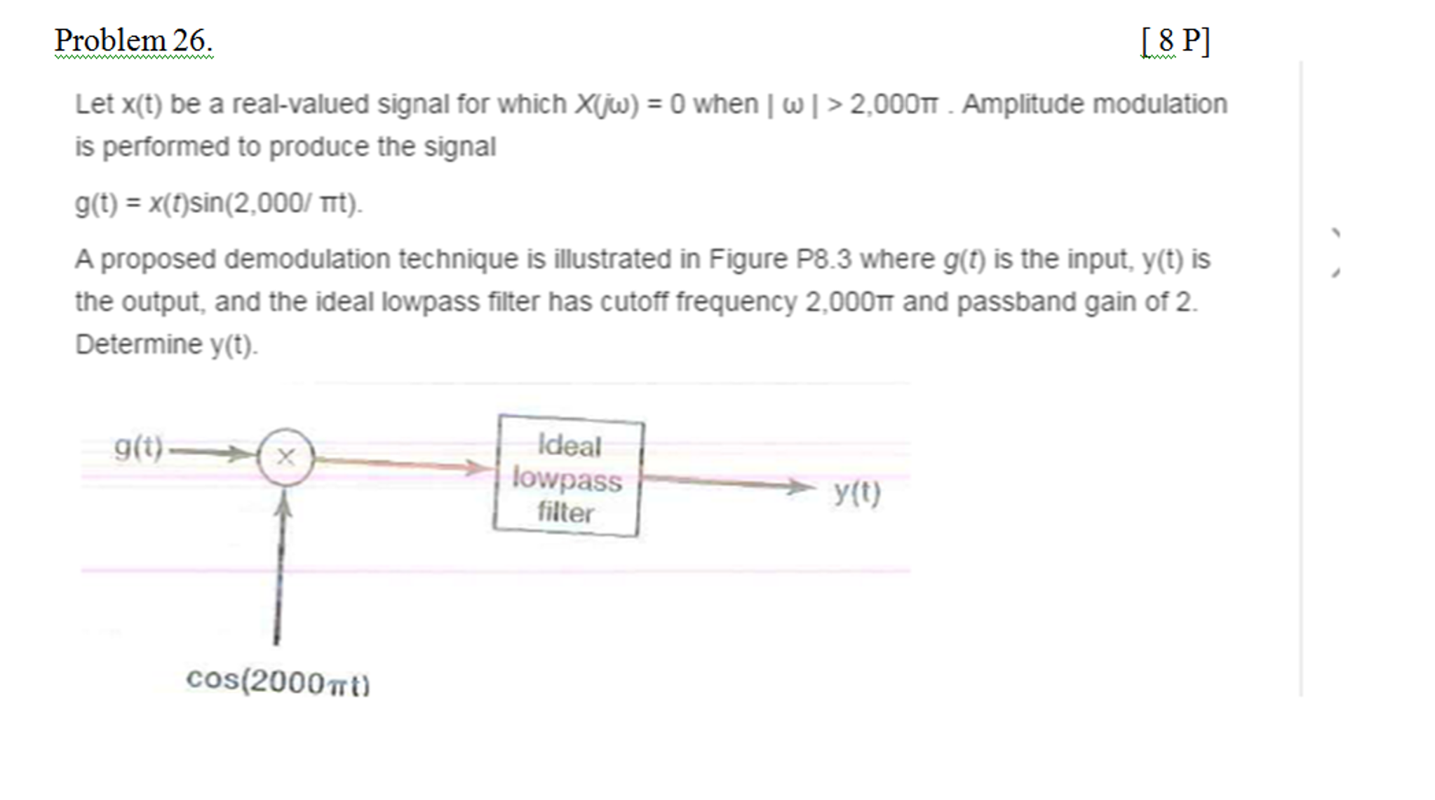 Solved Let x(t) be a real-valued signal for which X(j omega) | Chegg.com