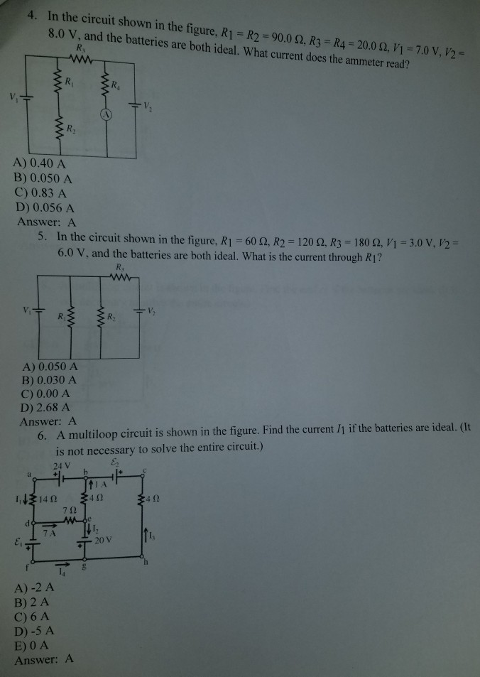 Solved 4. In the circuit shown in the figure, R1 = R2-90.0 | Chegg.com