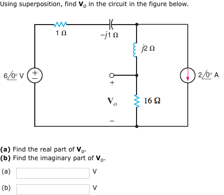 Solved Using superposition, find Vo in the circuit in the | Chegg.com