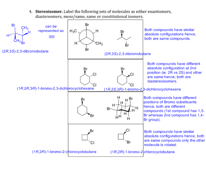 (Solved Homework): Stereoisomer. Label the following sets of molecules ... (Solved Homework): Stereoisomer. Label the following sets of molecules ...