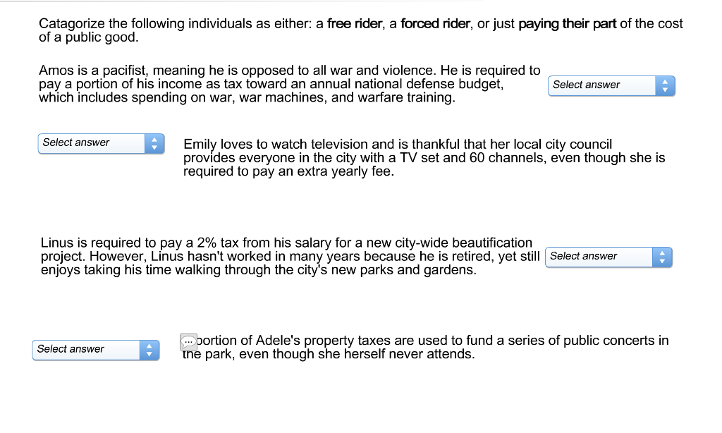 Solved Catagorize the following individuals as either: a | Chegg.com