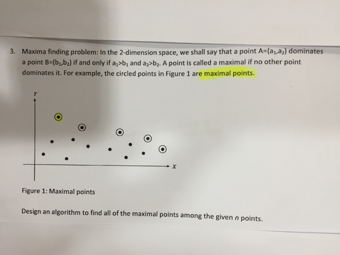 Solved 3. Maxima finding problem: In the 2-dimension space, | Chegg.com