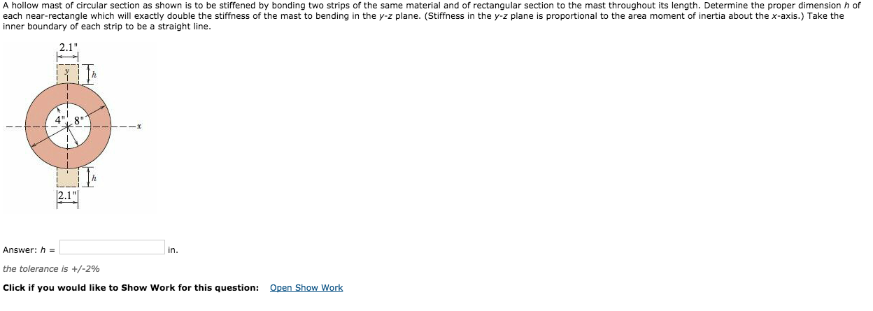 Solved A hollow mast of circular section as shown is to be | Chegg.com