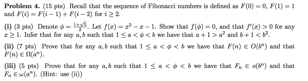 Solved Problem 4 15 Pts Recall That The Sequence Of