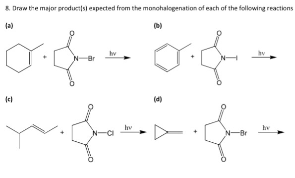 Solved Draw the major product(s) expected from the | Chegg.com