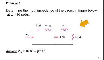Solved Example 9 Determine the input impedance of the | Chegg.com